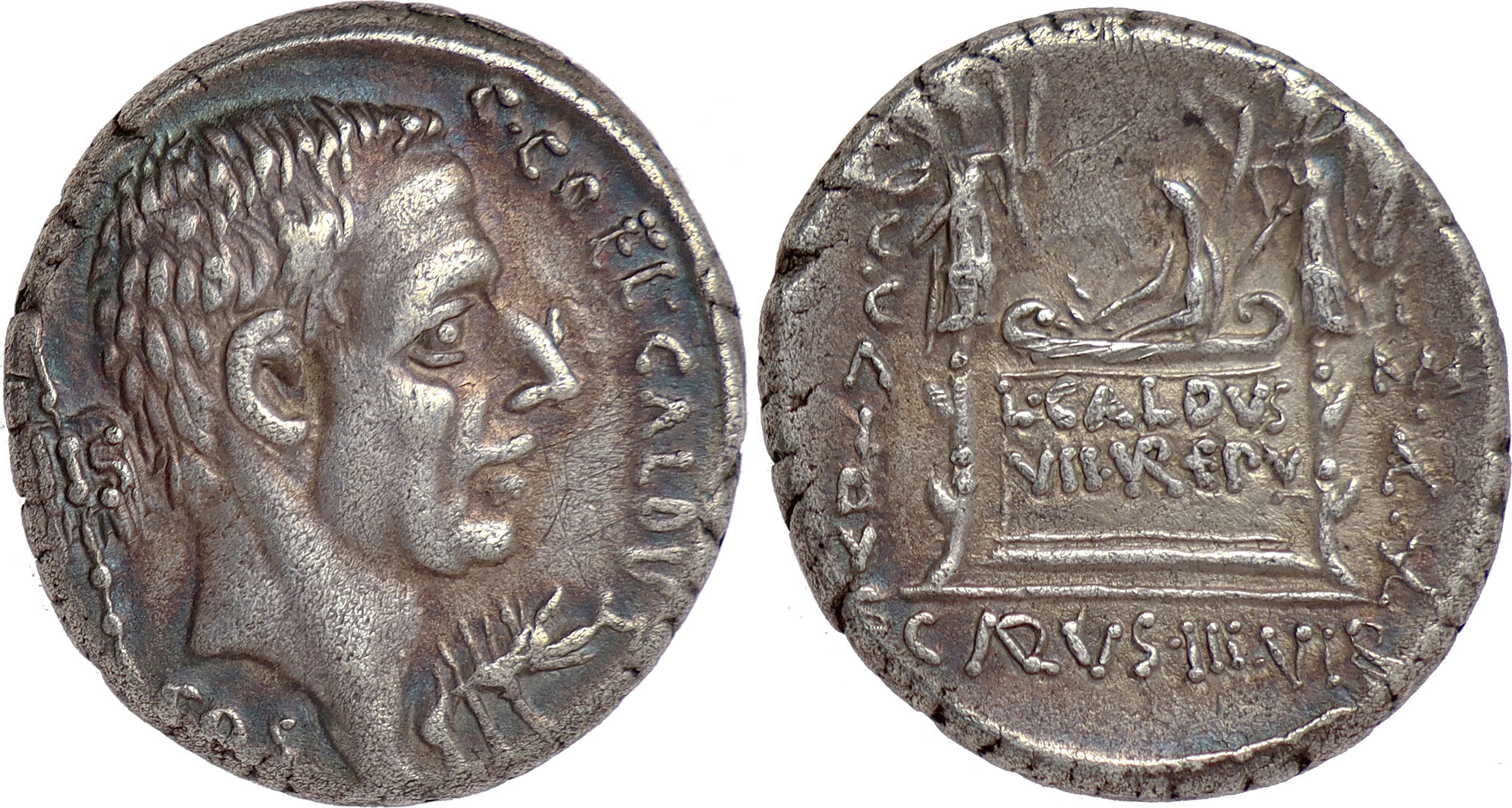 ROMAN REPUBLIC AR Denarius 51 BC Imperatorial - C. Coelius Caldus ...