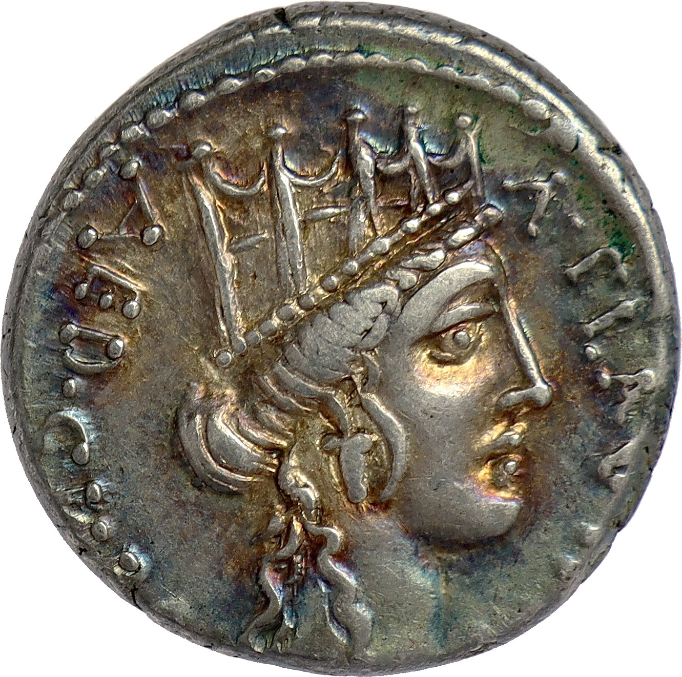 ROMAN REPUBLIC AR Denarius 55 BC Imperatorial - A. Plautius - w ...