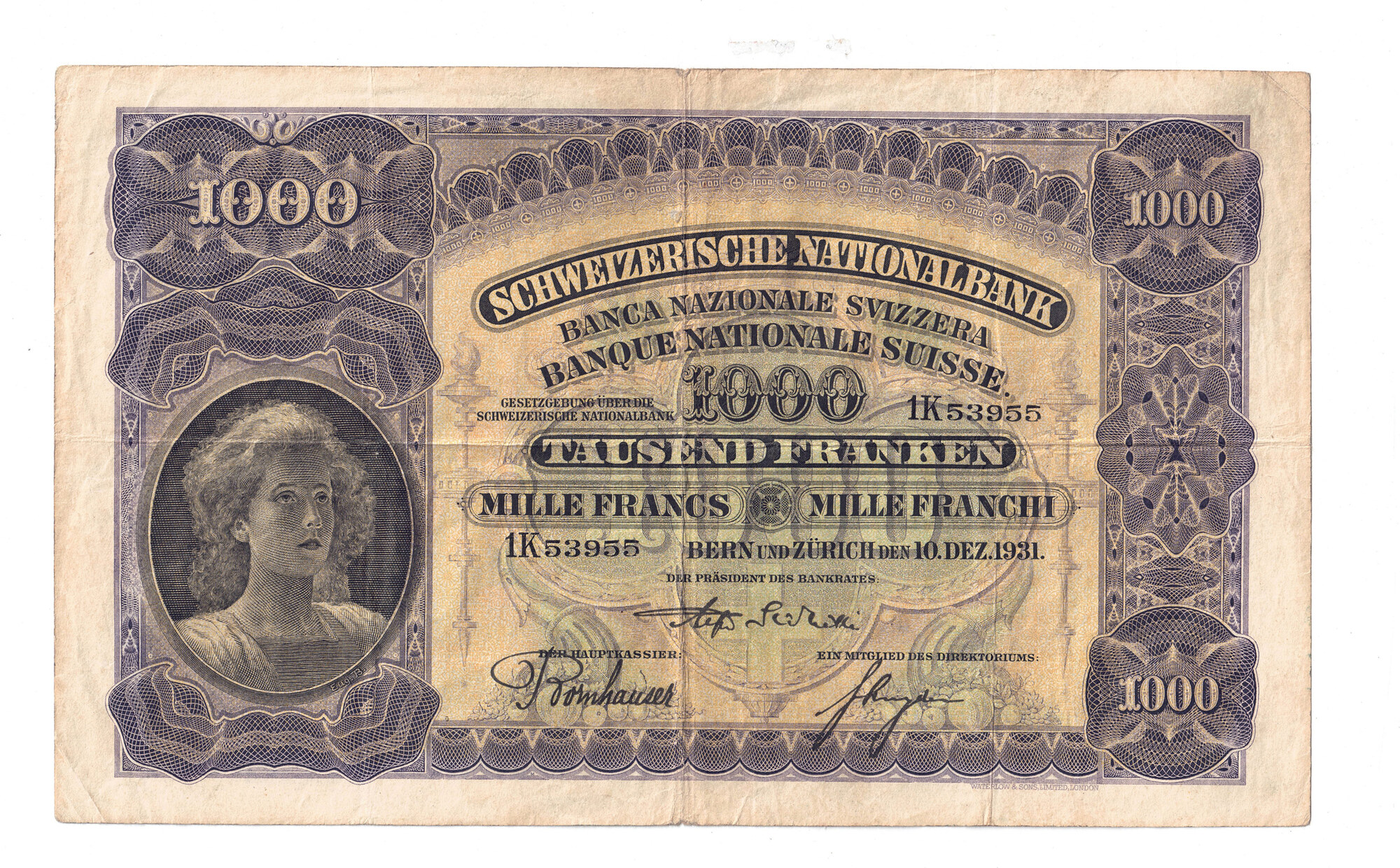 Suisse 1000 Francs 1931 TTB-SUP | MA-Shops