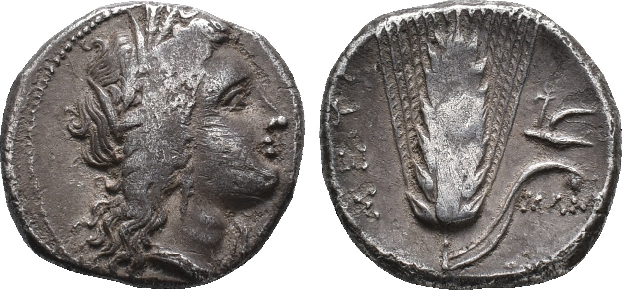 Southern Luciana Southern Lucania, Metapontion, c. 325-275 BC. AR ...