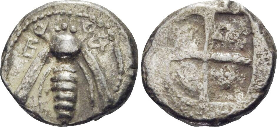Greek IONIA, Ephesos. ca 500-420 BC, Bee AR Drachm (3.14g), g VF | MA-Shops