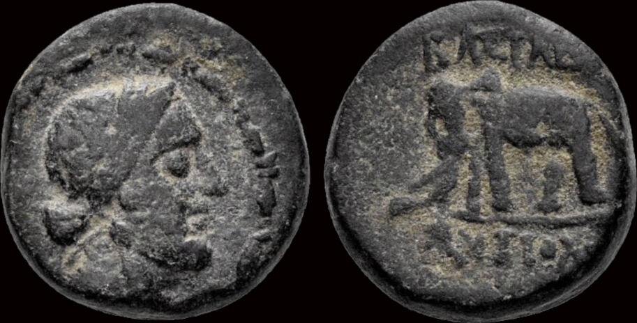 222-187BC Seleucid Kingdom Antiochos III the Great AE13 elephant ...