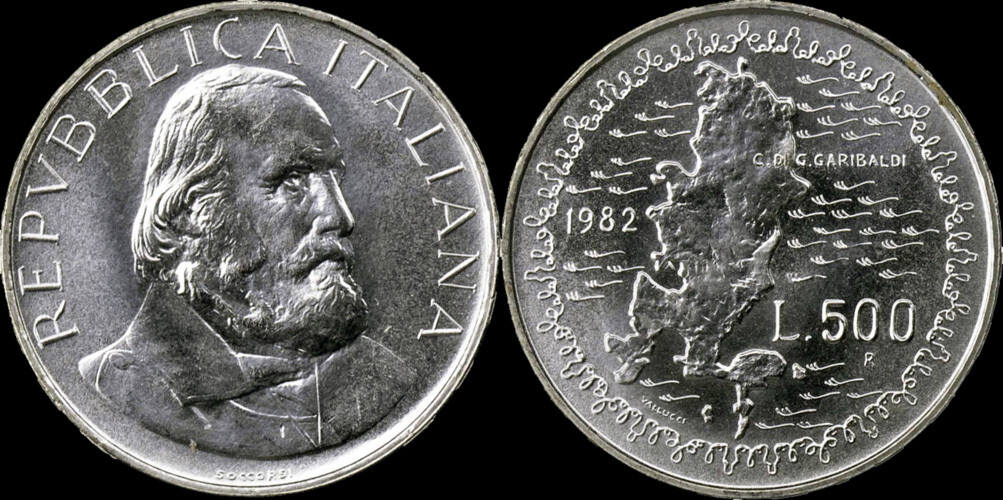 Italy 500 lire 1982 Giuseppe Garibaldi Proof in original box | MA-Shops