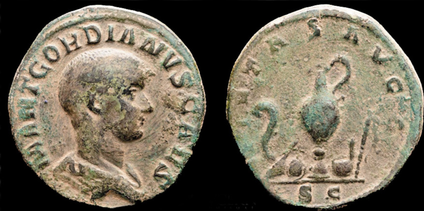 Roman 238AD Gordian III, as Caesar AE sestertius emblems of the ...