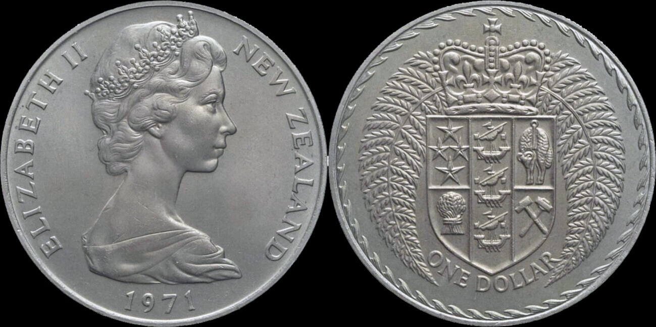 New Zealand 1 dollar 1971- Introduction of decimal currency UNC | MA-Shops