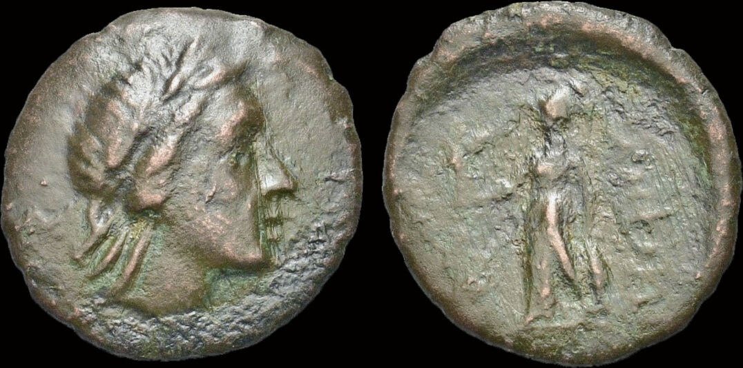 400-200BC Mysia Lampsakos Civic Issue AE20 Apollo with tripod altar VF ...
