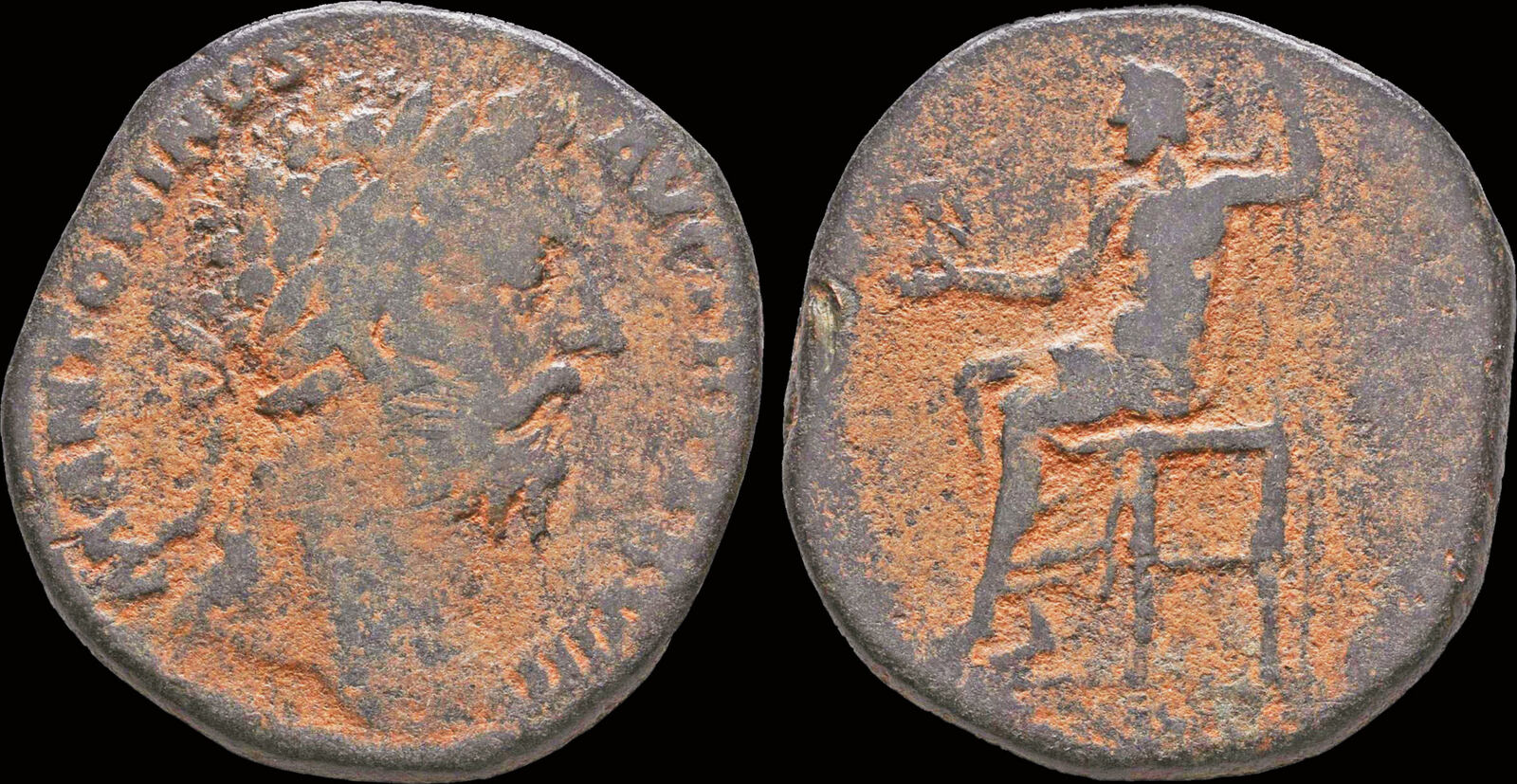 Roman 161-180AD Marcus Aurelius, as Augustus AE sestertius Jupiter ...