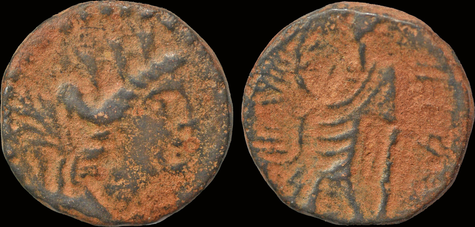 166/5-152/1BC Phoenicia Marathos AE14 Amrit Marathos standing left VF+ ...