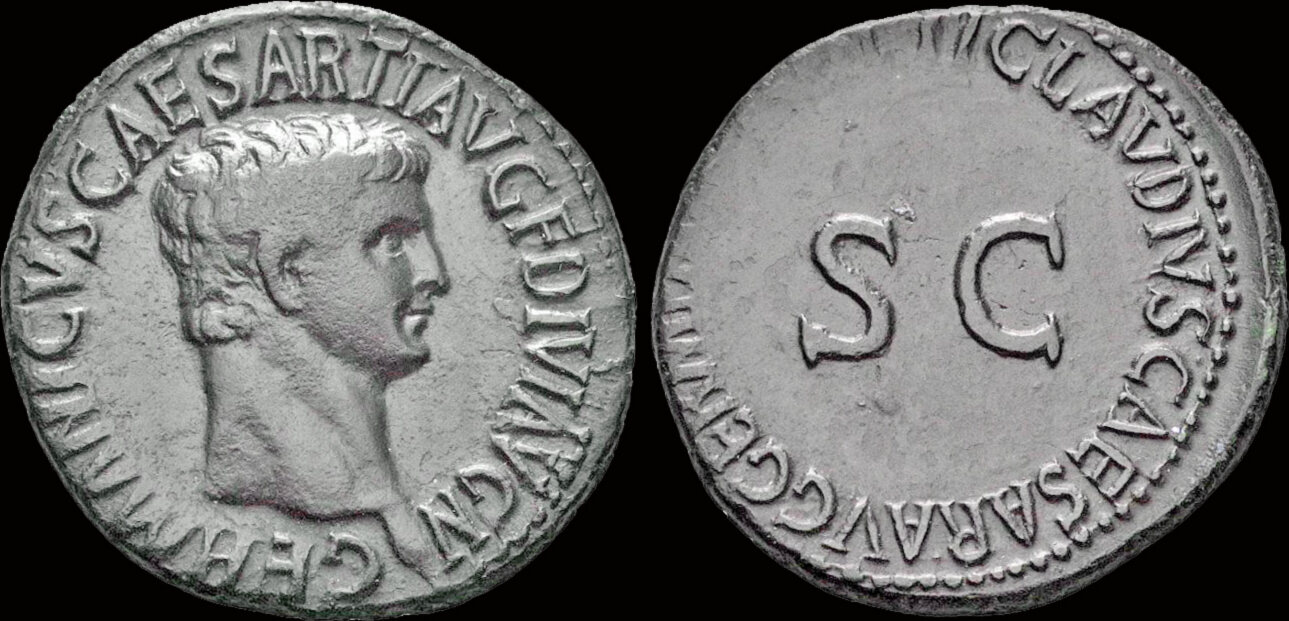 Roman died 19AD Germanicus, struck under Claudius AE As legend around ...