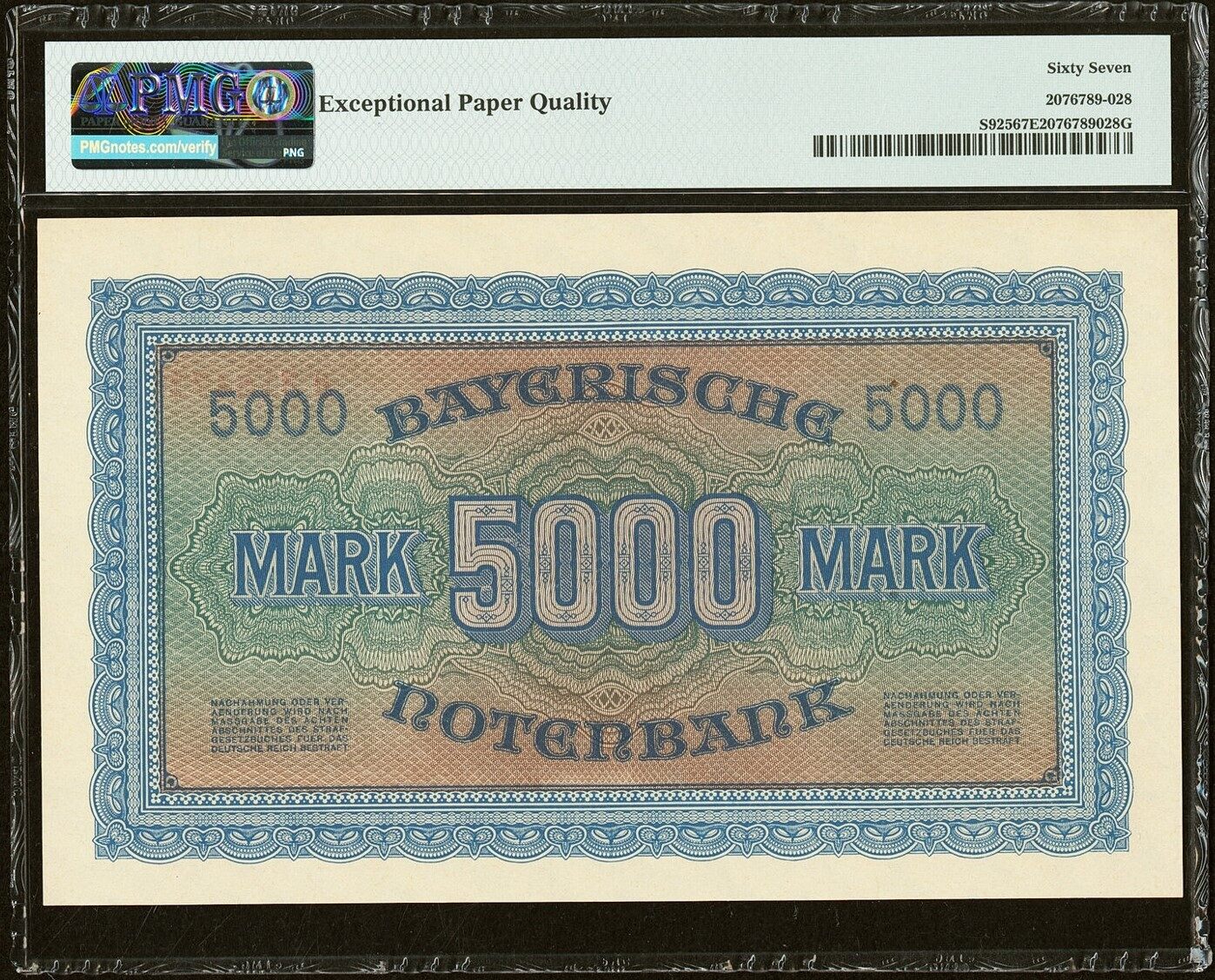 Germany German States Bayerische 5000 Mark 1922 P-S925 Superb GEM UNC ...