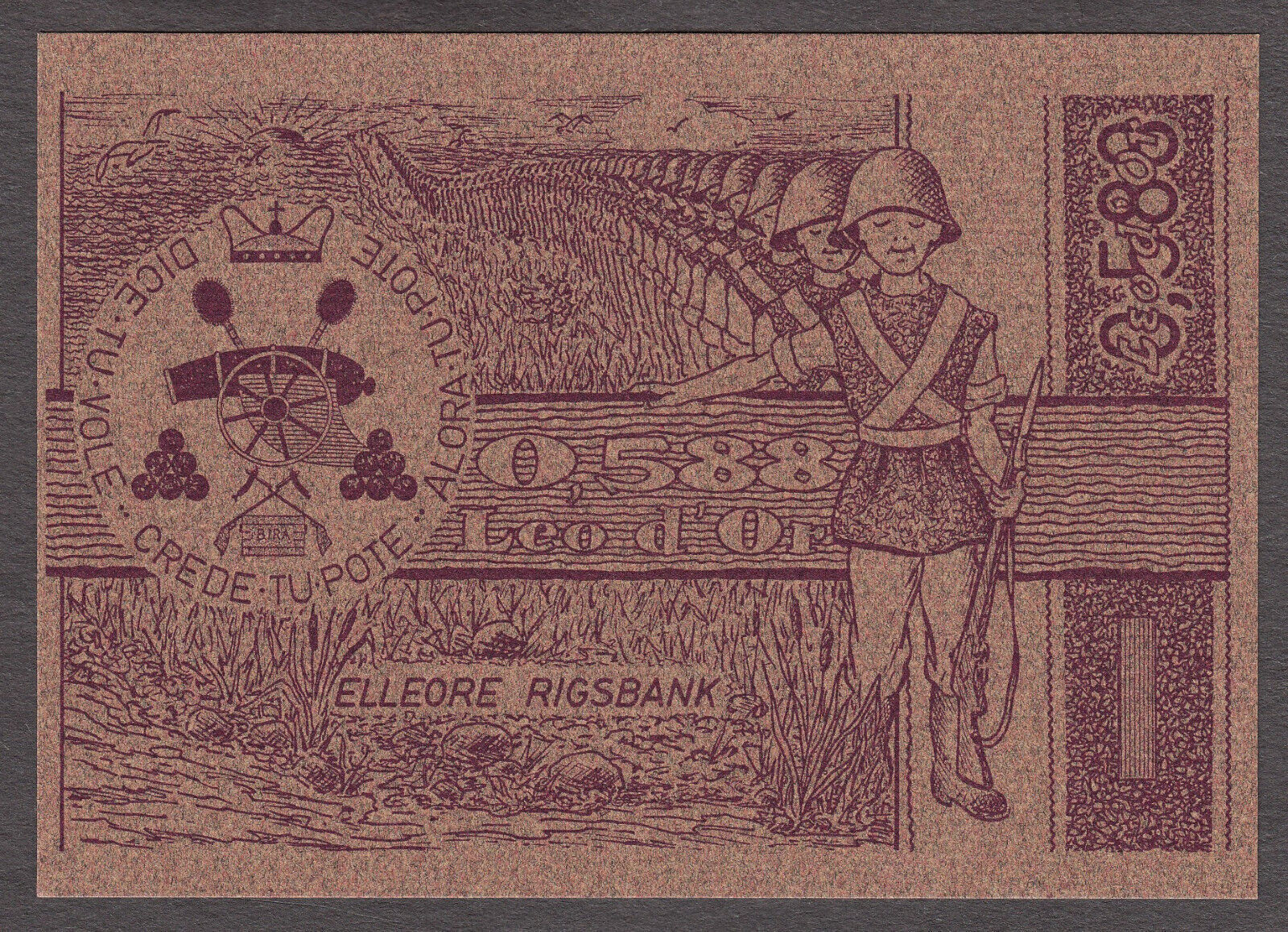 1980 Elleore, Denmark Local Currency 0.588 Leo d' Or ND W/o Serial ...