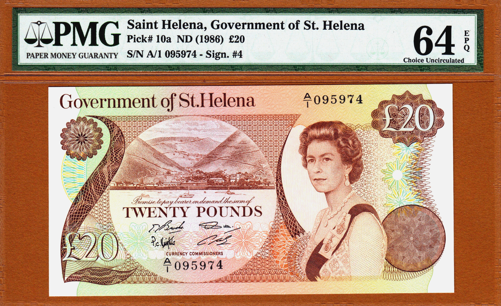 20 Pounds 1986 St. Helena Prefx A/1 Pick-10a Ch UNC PMG 64 EPQ | MA-Shops