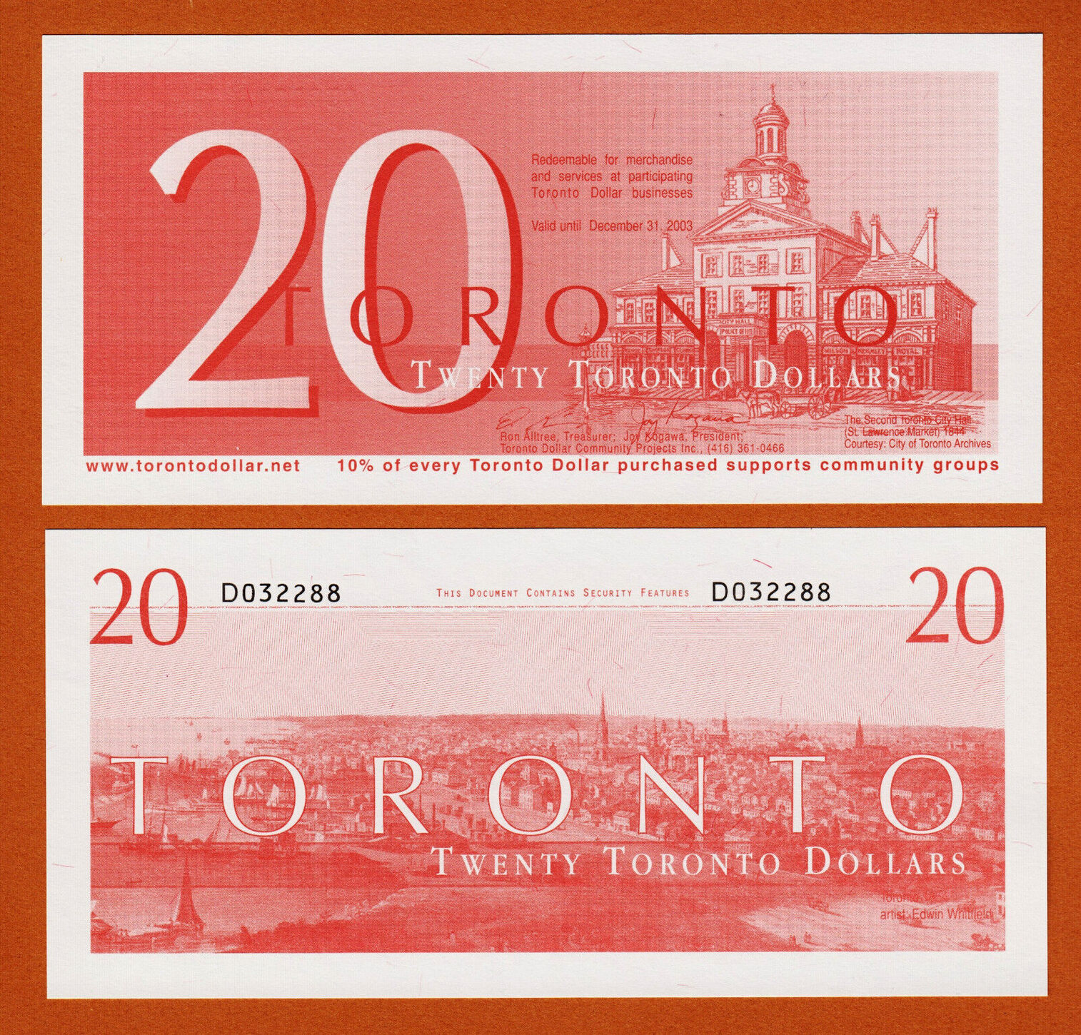 Canada 2000 Local Currency TORONTO Dollars $20 UNC unz | MA-Shops