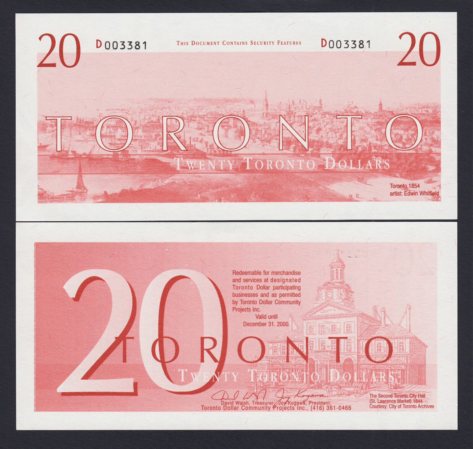 1997 Canada Local Currency TORONTO Dollars $20 UNC unz | MA-Shops