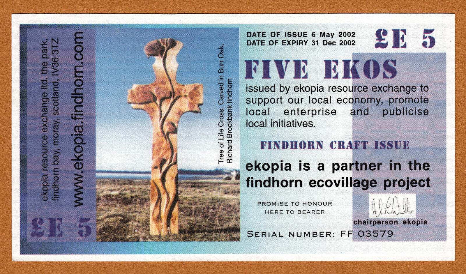UK (Great Britain) 2002 Scotland Local Currency EKOPIA 1st Issue 5 Eko ...