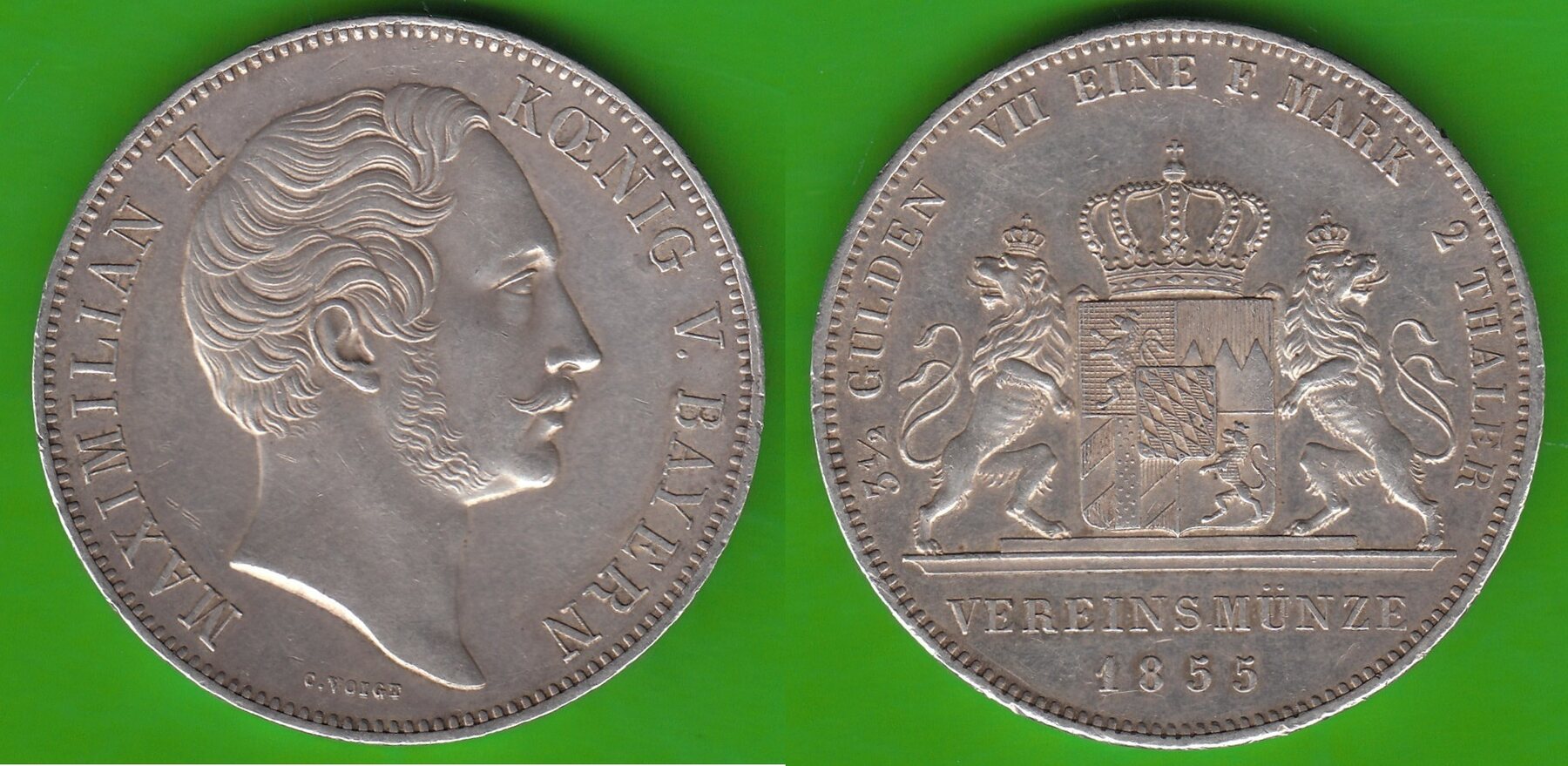 Bayern Doppeltaler 1855 Maximilian II. Joseph 1848-1864, hübsch vz | MA ...