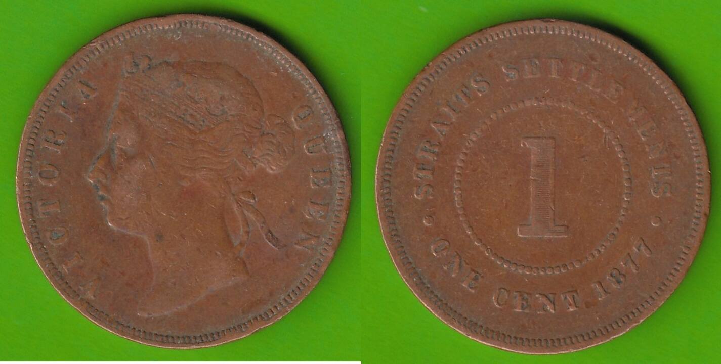 Straits Settlements 1 Cent 1877 Victoria 1837-1901 ss- | MA-Shops