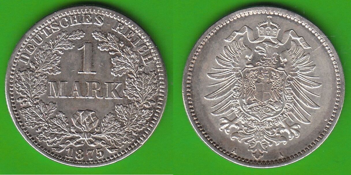 Kaiserreich 1 Mark 1875 A sehr hübsch vz-st | MA-Shops