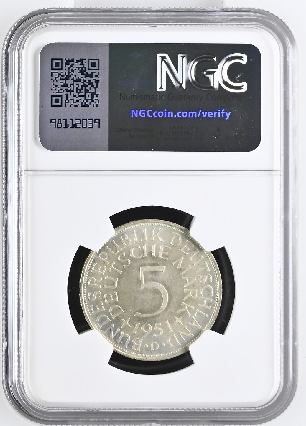 BRD 5 Deutsche Mark 1951 D Prachtstück, TOP POP 3/0 NGC MS 66 | MA-Shops