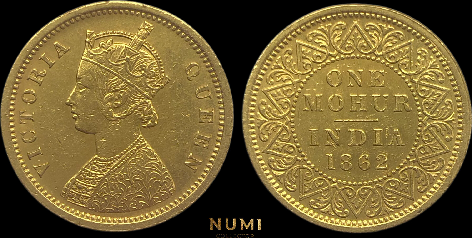 BRITISH INDIA 1 MOHUR 1862 VICTORIA GOLD vz | MA-Shops
