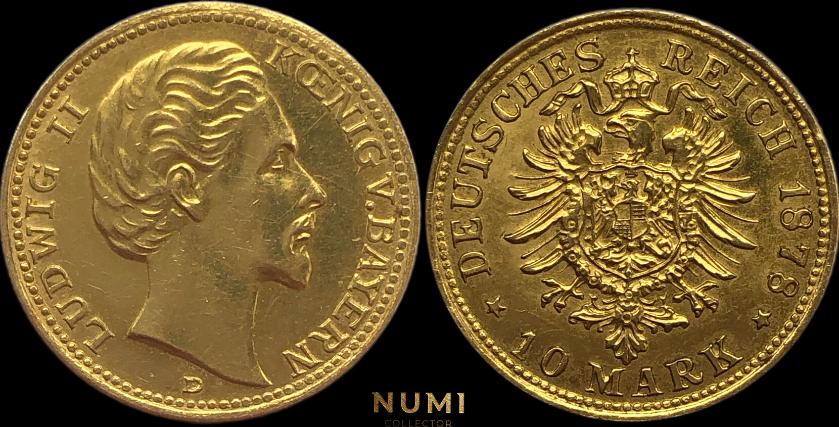 GERMANY 10 MARK 1878 D LUDWIG II vz+ | MA-Shops
