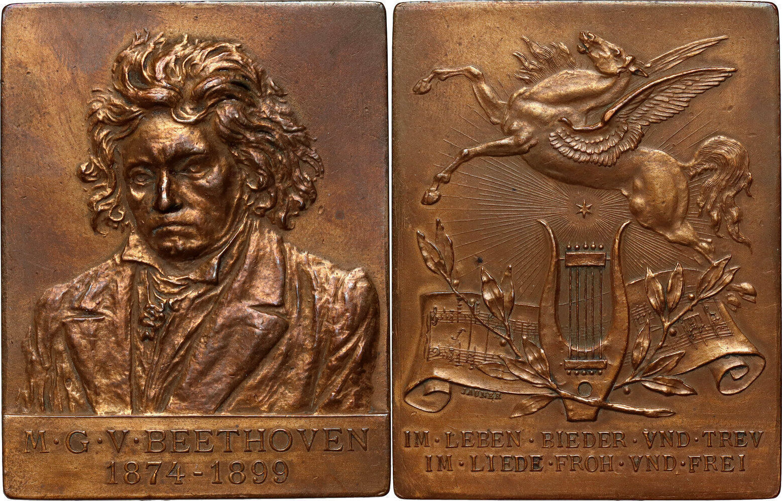 GERMANY Plaque 1899 Beethoven, Engraved Jauner VZ | MA-Shops