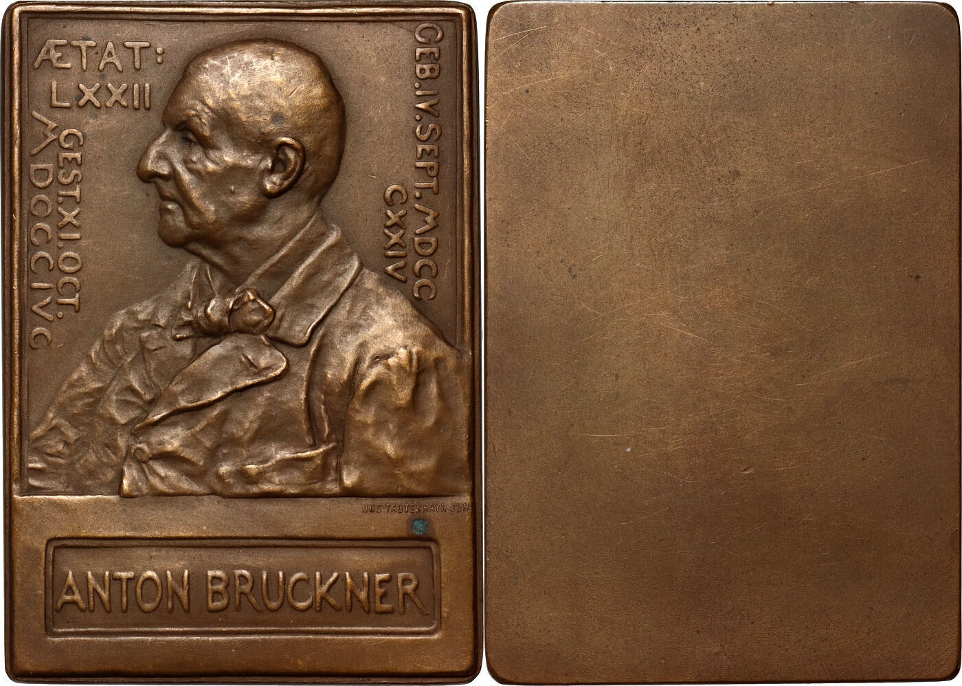 GERMANY Plaque 1896 A. Bruckner, Engraved Jos. Tautenhayn Jun VZ-ST ...