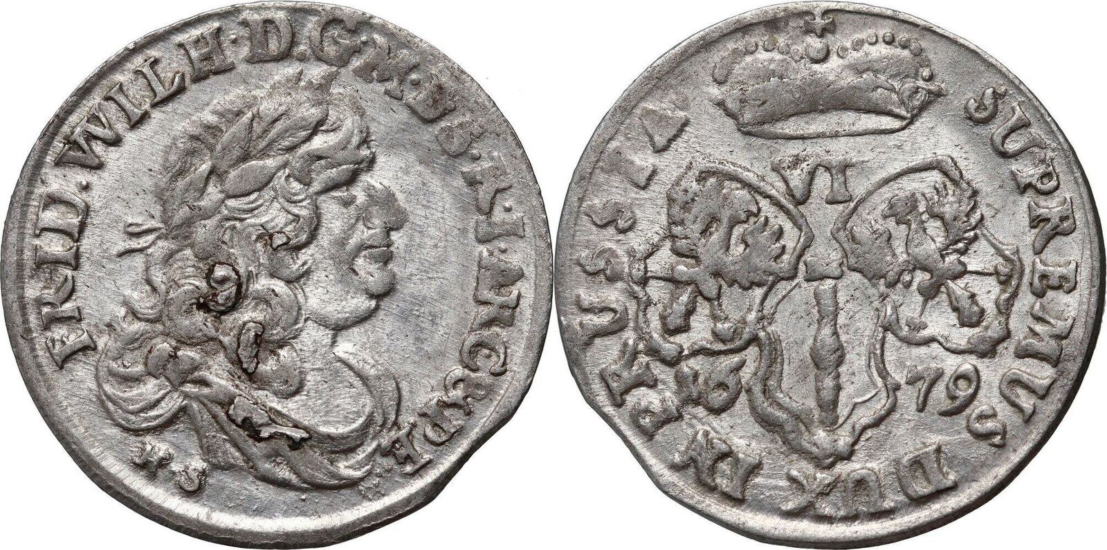 GERMANY, Brandenburg-Prussia 6 Groschen 1679 HS Friedrich Wilhelm ...