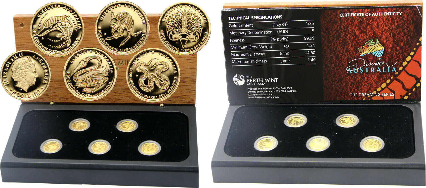 5 x 5 Dollars 2009 The Perth Mint Australia, Discover Australia - The ...
