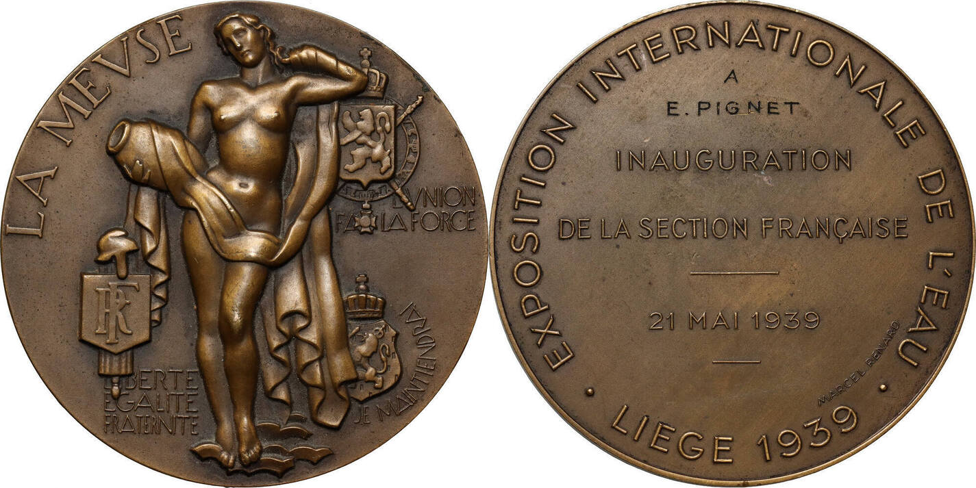 FRANCE Medal 1939 Liege, International Water Technology Exhibition ...