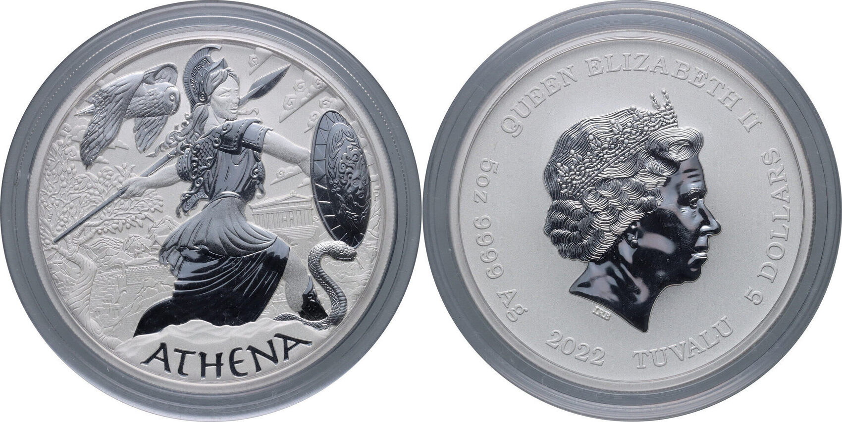 Tuvalu 2022 Elizabeth II, 5 dollars, Athena unz | MA-Shops