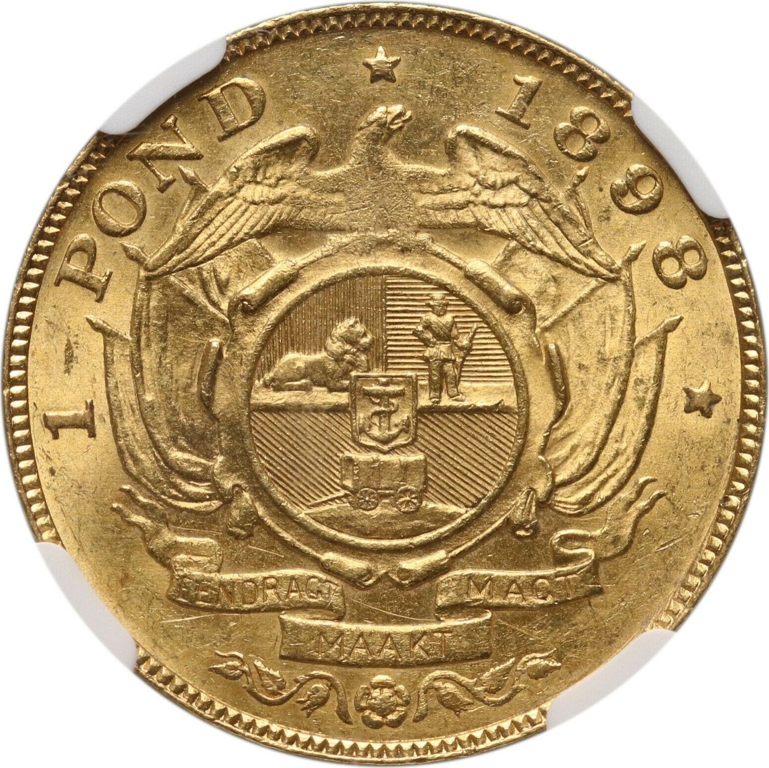 S.AFRICA POND 1898 NGC MS 63 | MA-Shops