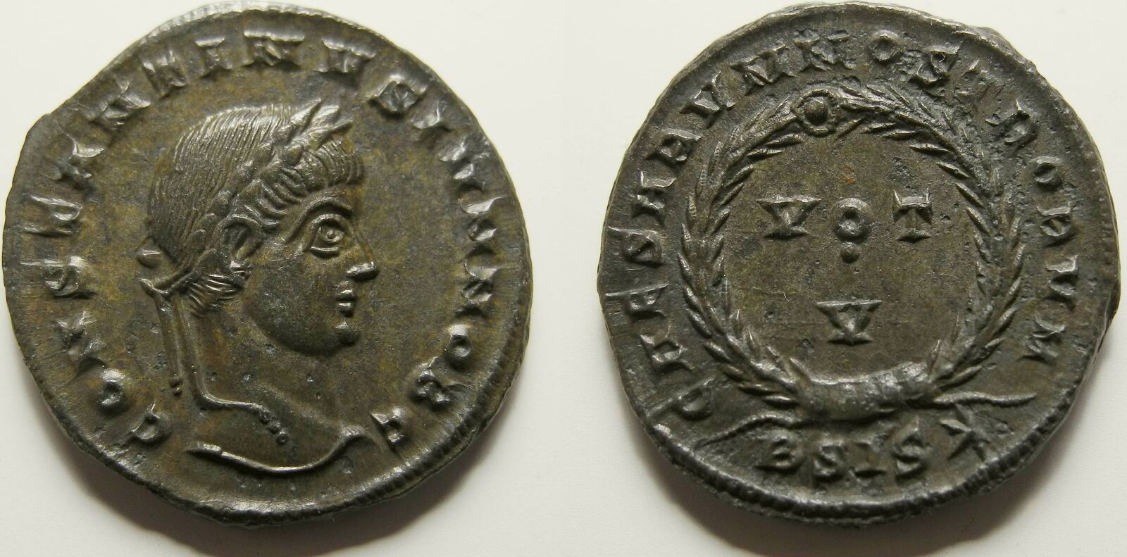 ROMAN EMPIRE Follis Constantine II as Caesar, 316-337, Siscia mint EF ...