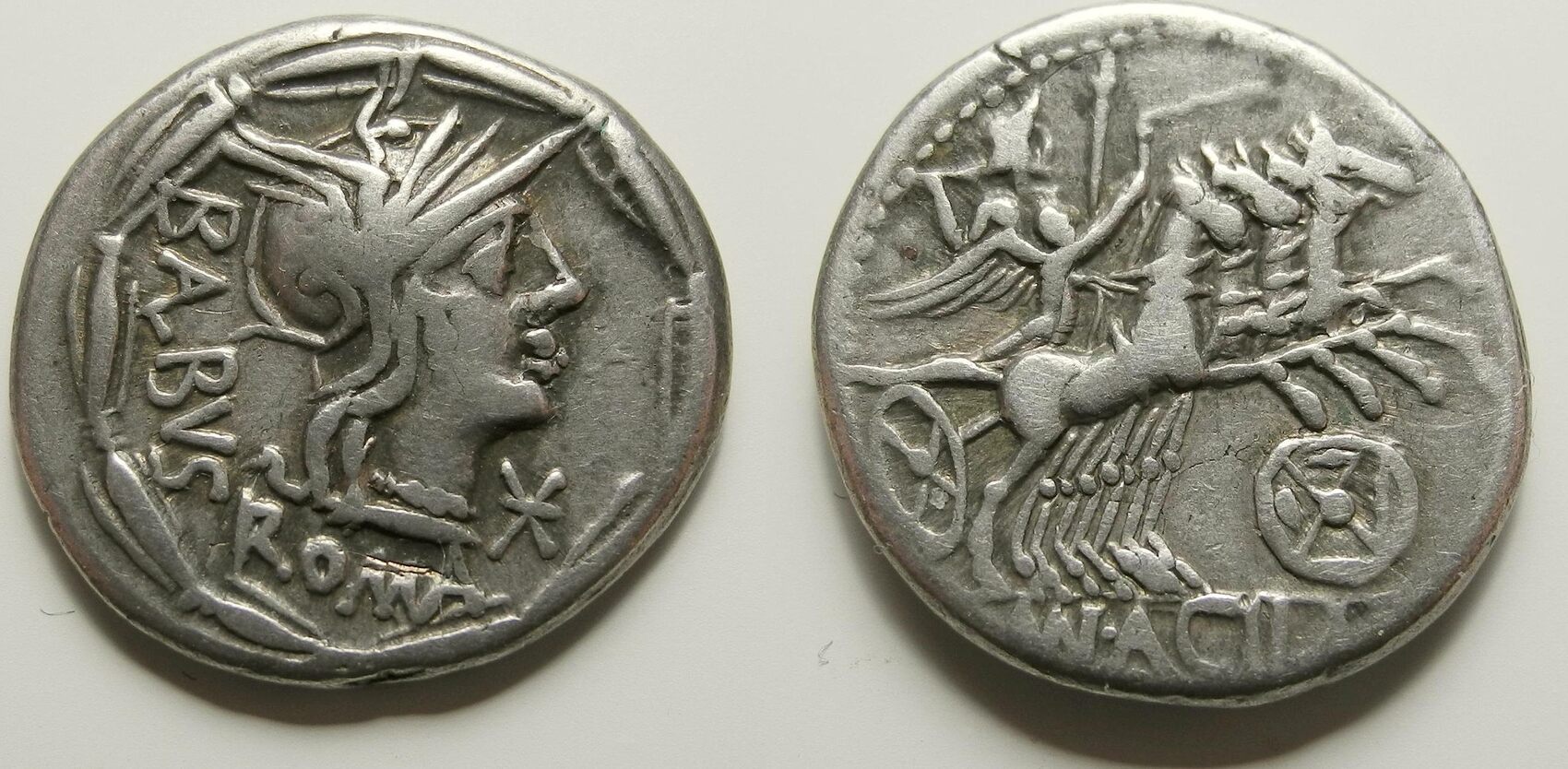 ROMAN REPUBLIC Denarius Man. Acilius Balbus. 125 BC, Rome mint VF | MA ...