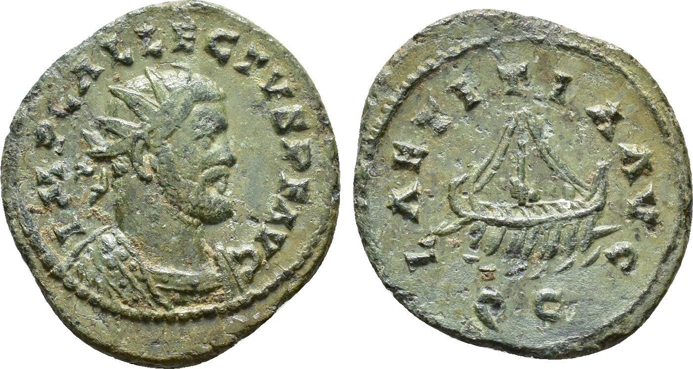 ROMAN EMPIRE Quinarius Allectus, 293-296, 'C' mint. GOOD DETAIL! VF ...