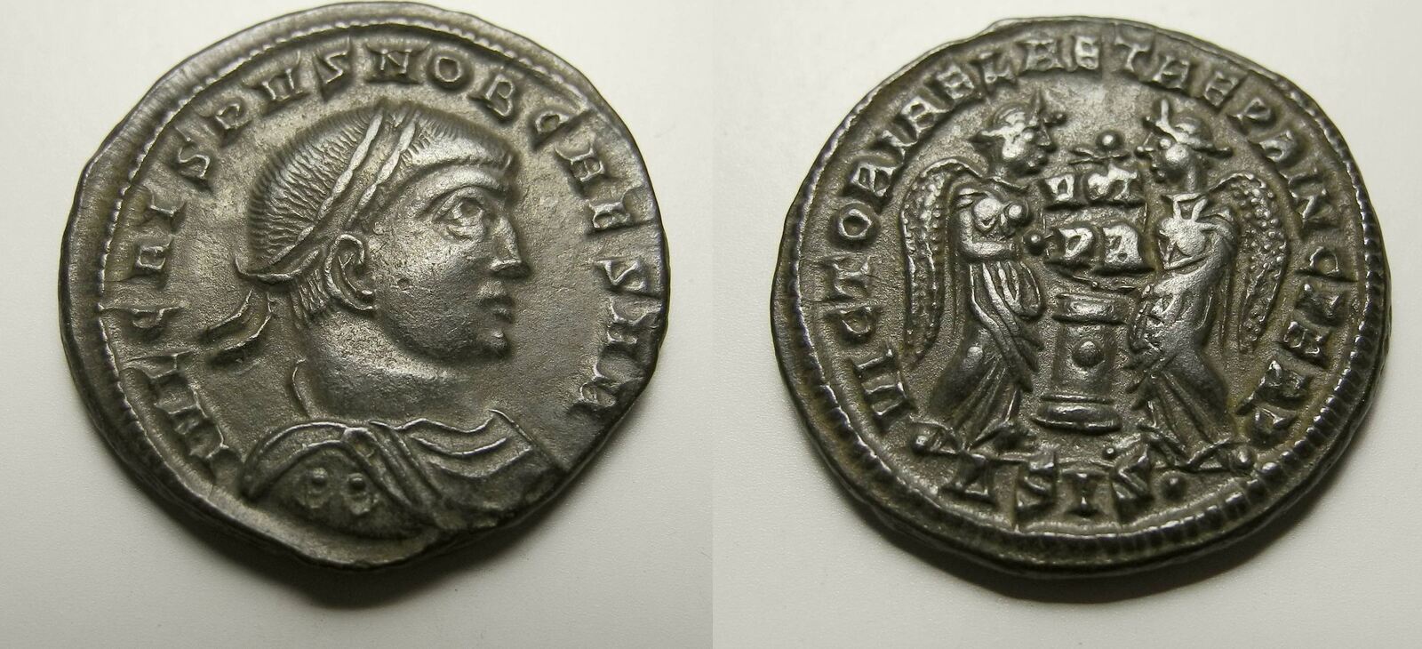 ROMAN EMPIRE Follis Crispus as Caesar, 317-326, Siscia mint VF | MA-Shops