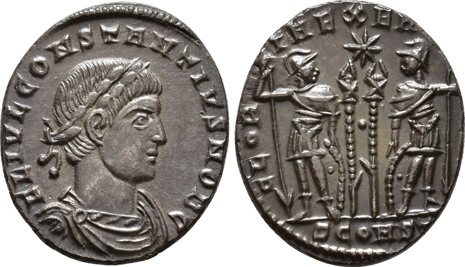 ROMAN EMPIRE Follis Constantius II as Caesar, 324-337, Arelate mint EF ...