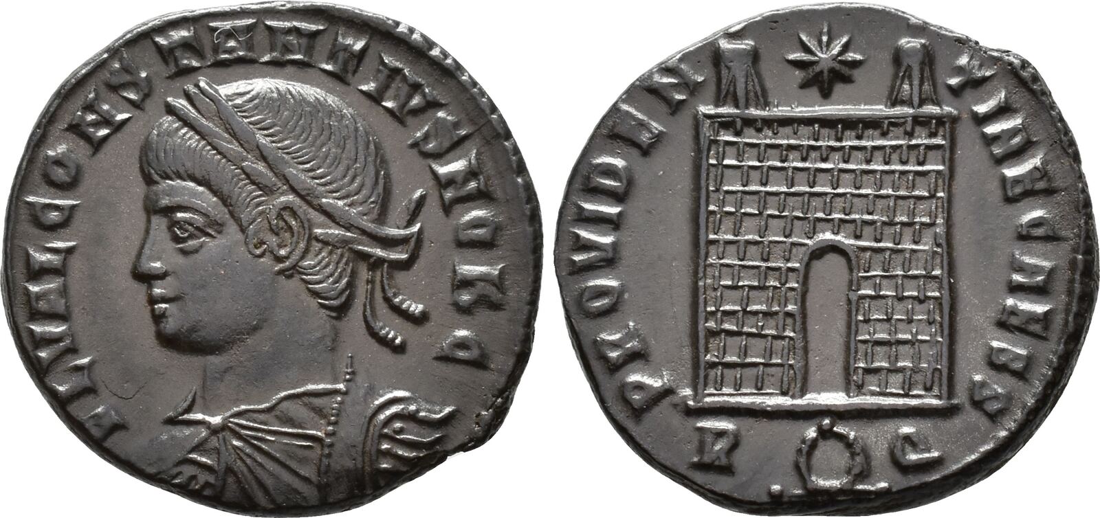 ROMAN EMPIRE Follis Constantius II as Caesar, 324-337, Rome mint EF ...