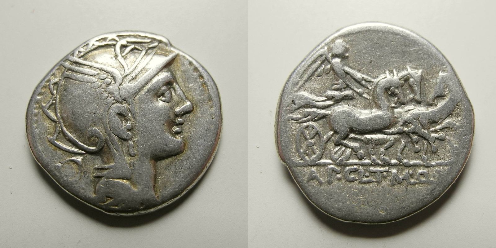 ROMAN REPUBLIC Denarius Appius Claudius Pulcher, T. Manlius Mancius ...