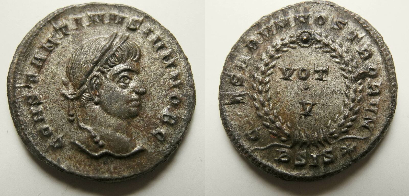 ROMAN EMPIRE Follis Constantine II as Caesar, 316-337, Siscia mint EF ...