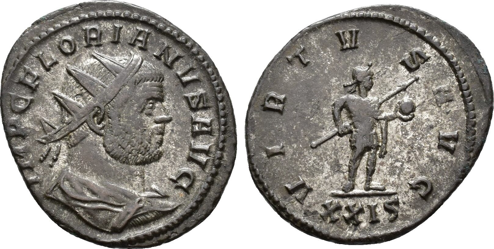 ROMAN EMPIRE Antoninianus Florianus, 276, Rome mint STRONG PORTRAIT ...