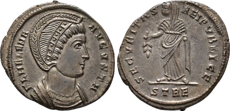 ROMAN EMPIRE Follis Helena, Augusta (AD 324–328/30). Treveri mint, 327 ...