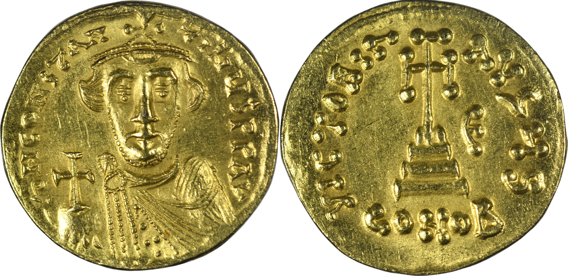 641 Empire Byzantin - Constans II - Solidus or - Constantinople ss+ ...