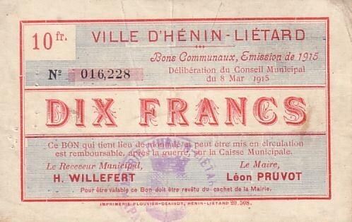 Frankreich 08/03/1915 10 F Henin-Lietard III / SS | MA-Shops