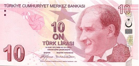 Türkei 10 turk lirasi 10 Yeni Turk Lirasi - Pdt Ataturk - Cahit Arf ...