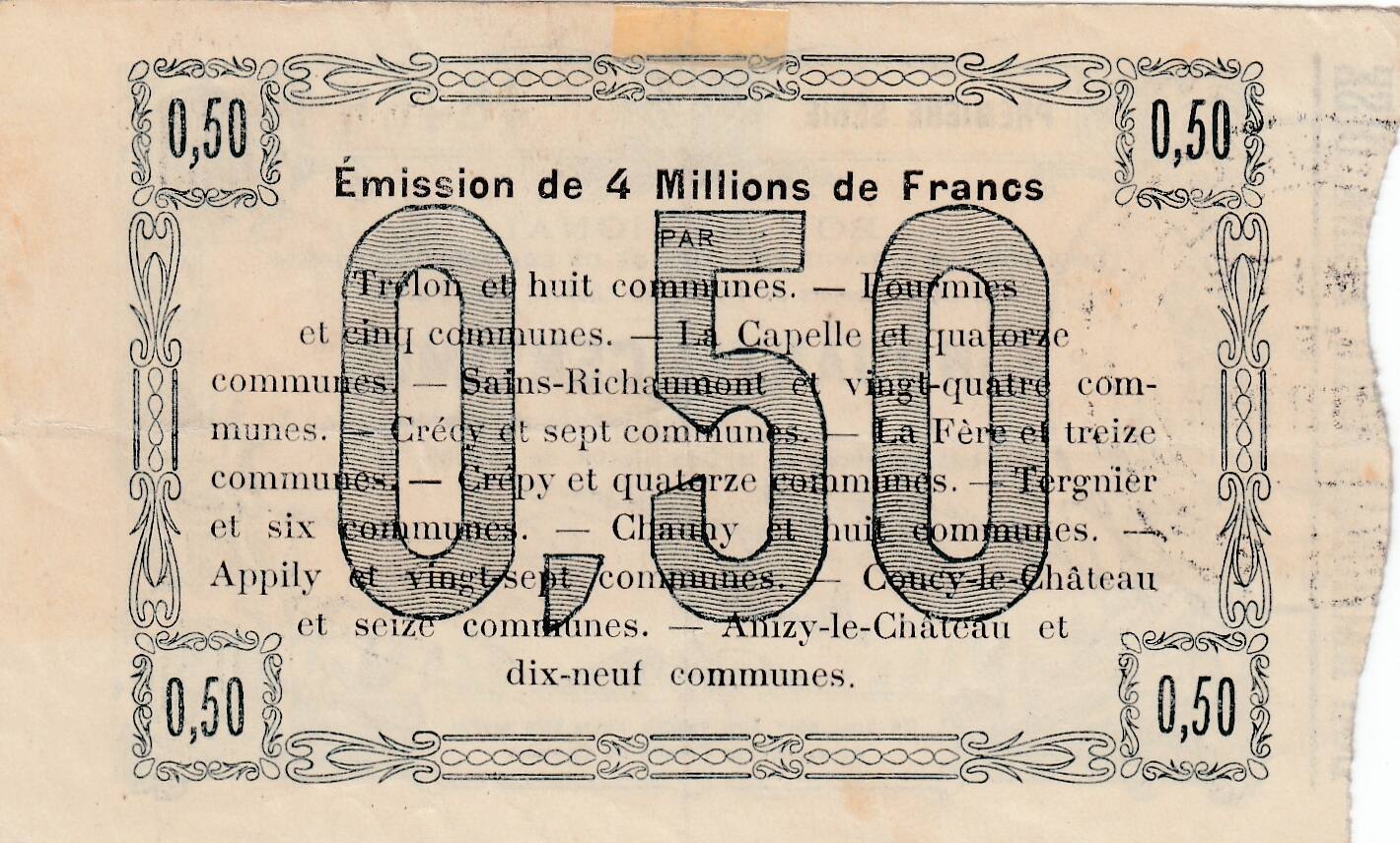 Frankreich 50 centimes 24/10/1915 50 cent. Fourmies - First serial - 08/05/1916 II / VZ | MA-Shops