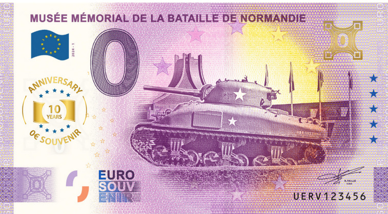 Frankreich 0 Euro Souvenir - Battle of Normandy Memorial Museum ...
