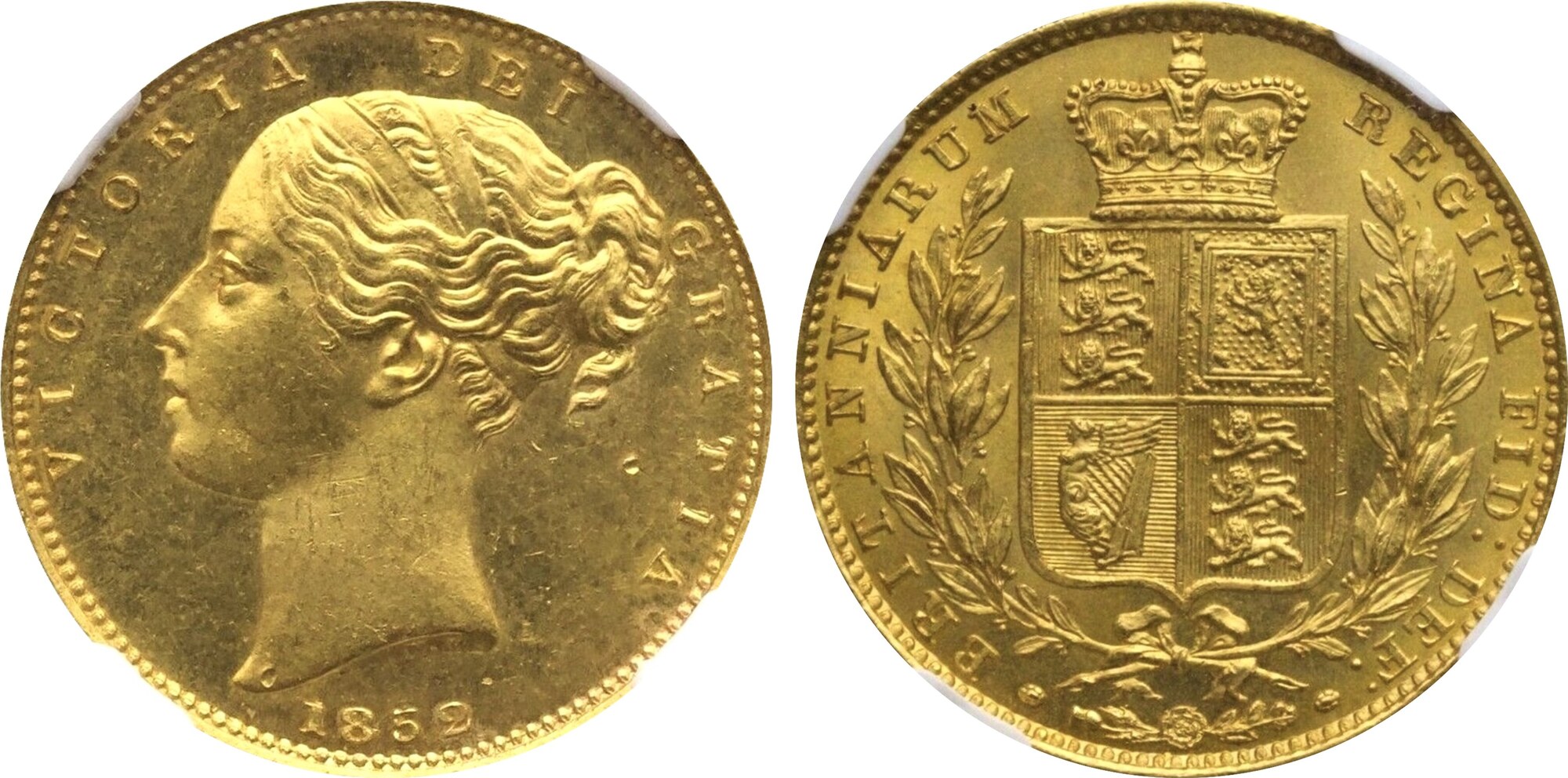 Great Britain Sovereign 1852 Victoria, Royal mint NGC MS64+ | MA-Shops