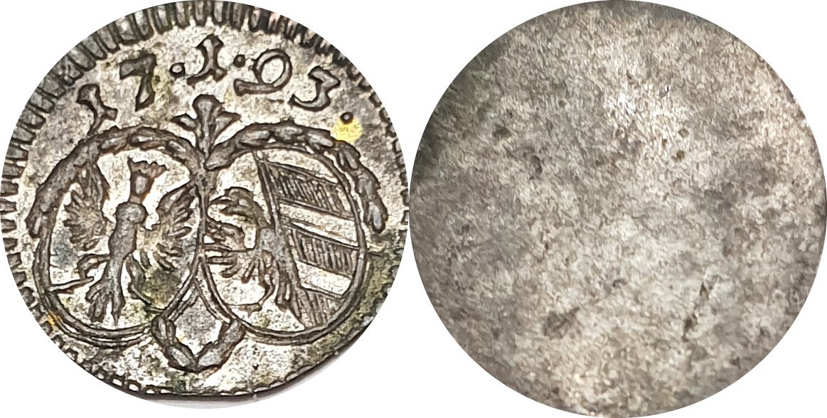 1 Pfennig 1793 Nurnberg Silver Coin Unc Germany German State Uniface ...