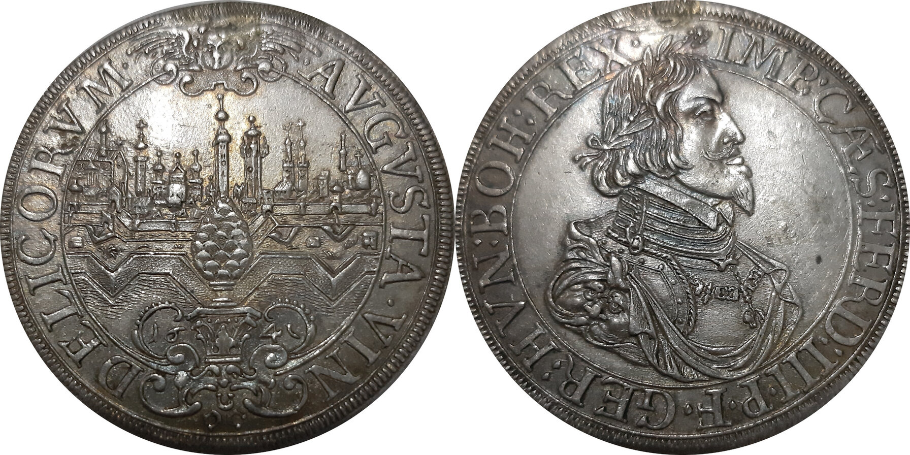 1 Thaler 1641 Augsburg UNC-Details Silver City View Coin Germany Taler Rare | MA-Shops
